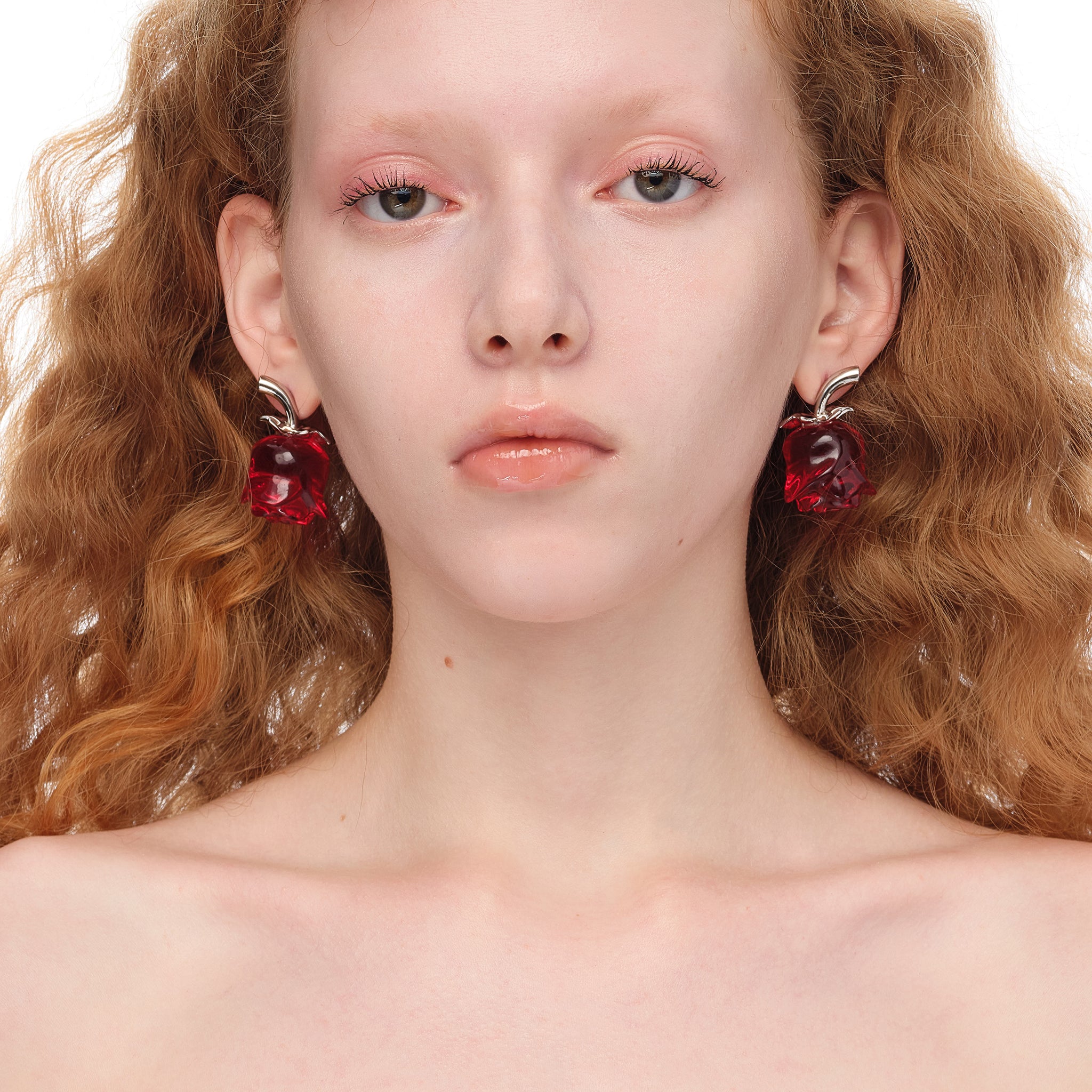 YVMIN X SHUSHUTONG / Metal Rosebud Stud Earrings